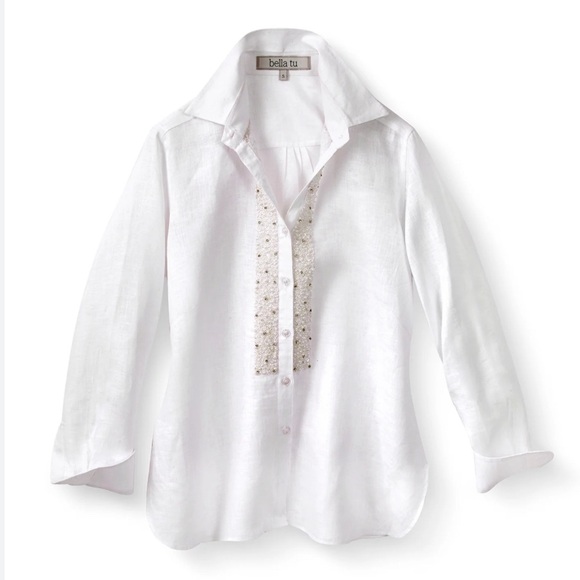 Gorsuch | Tops | Bella Tu By Gorsuch White Kerry Brigit Pearl ...